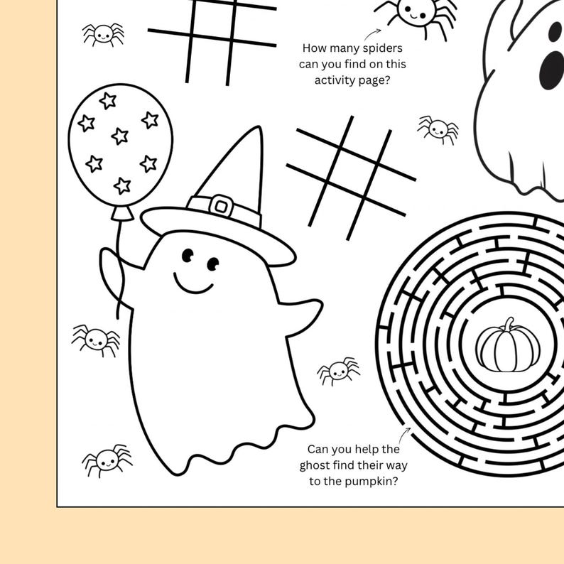 Halloween Ghosts Activity Page: Printable Kids Game (A4 PDF) - Etsy