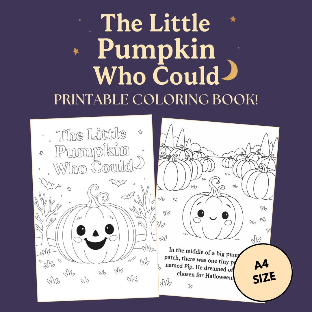 Halloween Coloring Book | the Little Pumpkin Story (A4 PDF) - Etsy