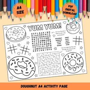 A4 Doughnut Activity Page PDF (digital Download) - Etsy