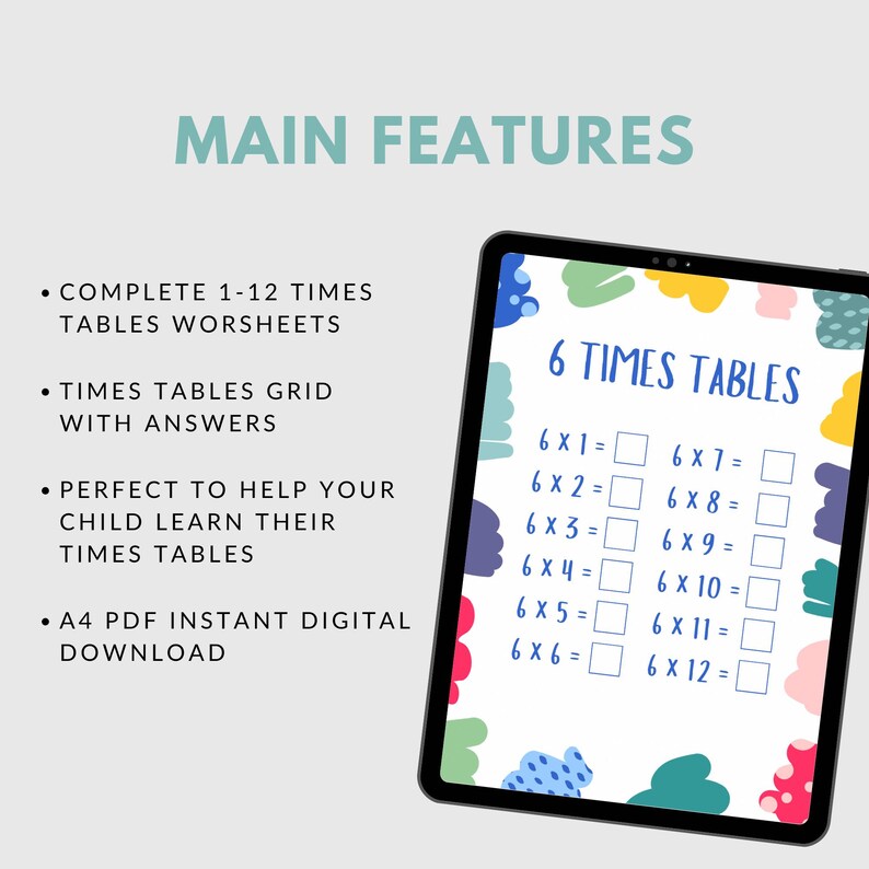 Times Table Worksheets A4 PDF Digital Download | Fun & Engaging Math ...