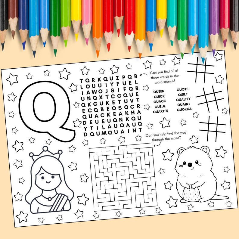A4 Letter "q” Alphabet Activity Sheet - Educational PDF Digital ...