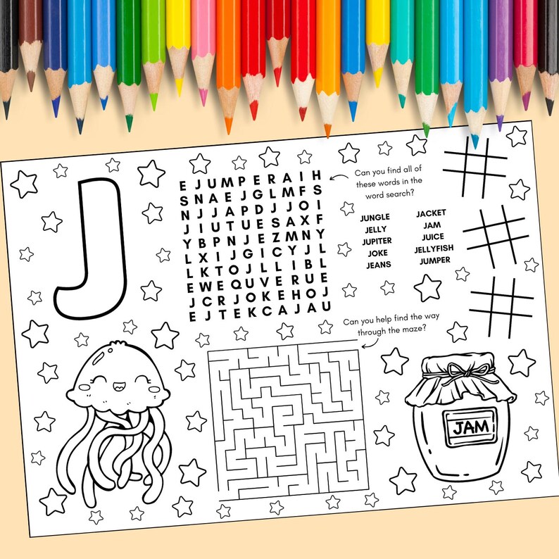 A4 Letter "j" Alphabet Activity Sheet - Educational PDF Digital ...