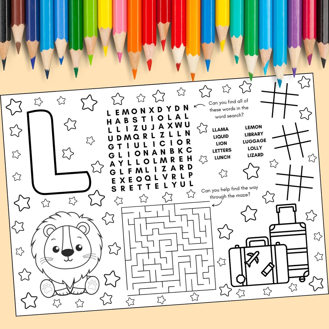 A4 Letter "l" Alphabet Activity Sheet - Educational PDF Digital ...