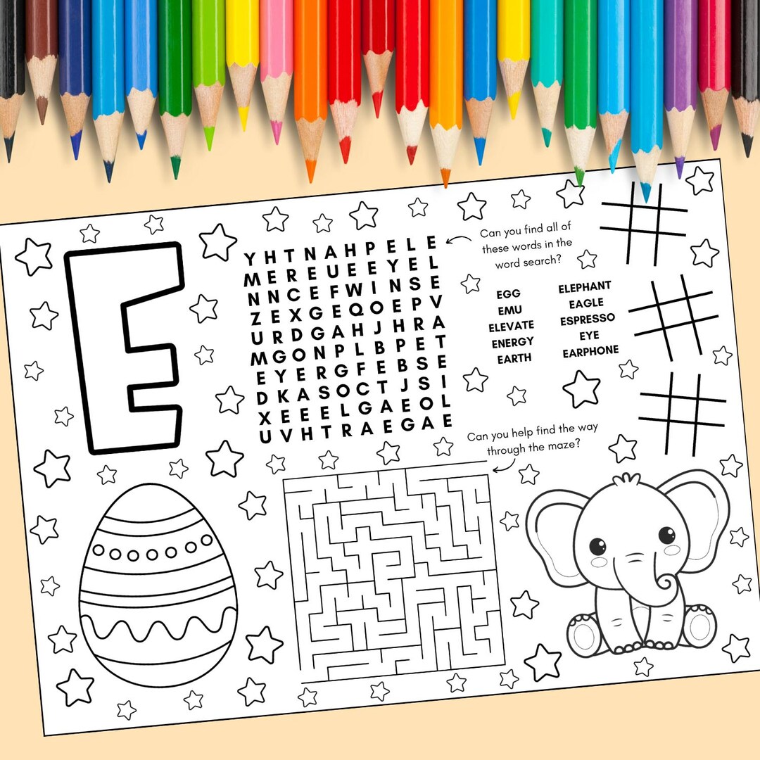 A4 Letter "e" Alphabet Activity Sheet - Educational PDF Digital ...