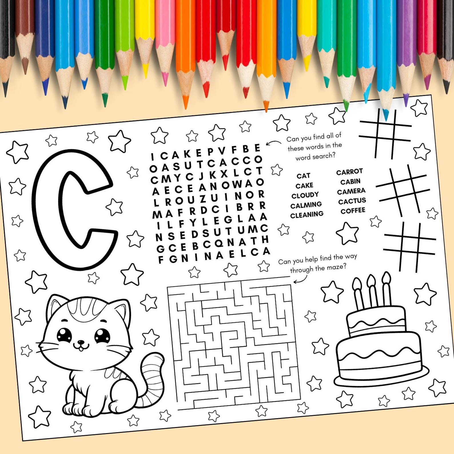 A4 Letter "c" Alphabet Activity Sheet - Educational PDF Digital ...