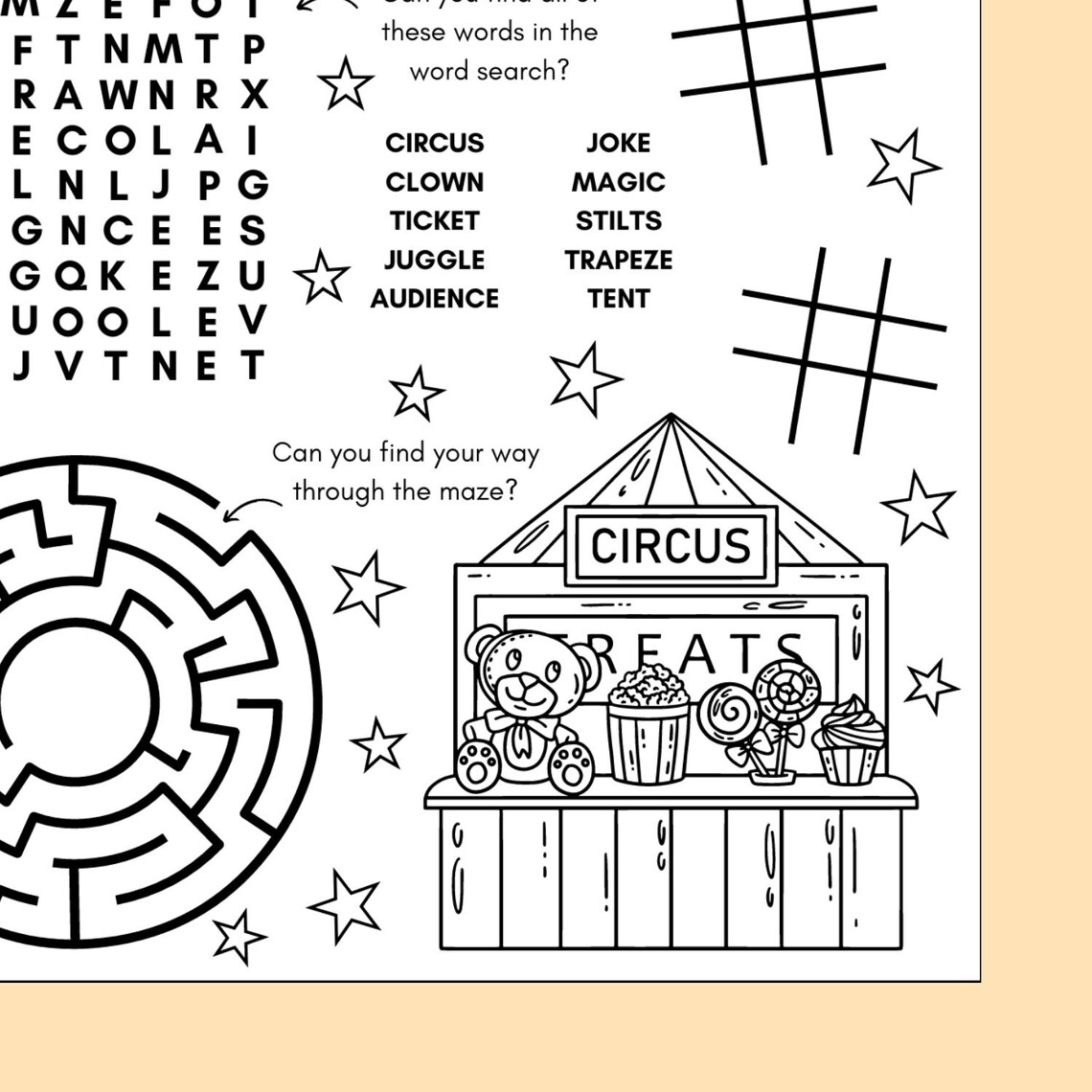 Printable Circus Happy Birthday Activity Page | Fun A4 PDF Download ...