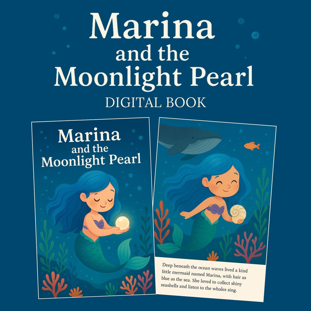 Mermaid Storybook PDF | Marina and the Moonlight Pearl (digital ...
