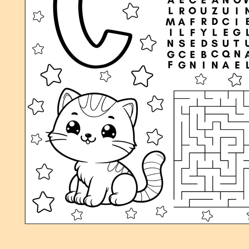 A4 Letter "c" Alphabet Activity Sheet - Educational PDF Digital ...