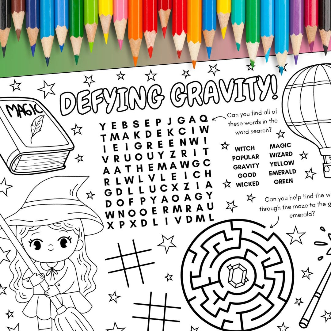 A4 Defying Gravity Wicked Activity Sheet PDF | Fun Wicked Musical ...