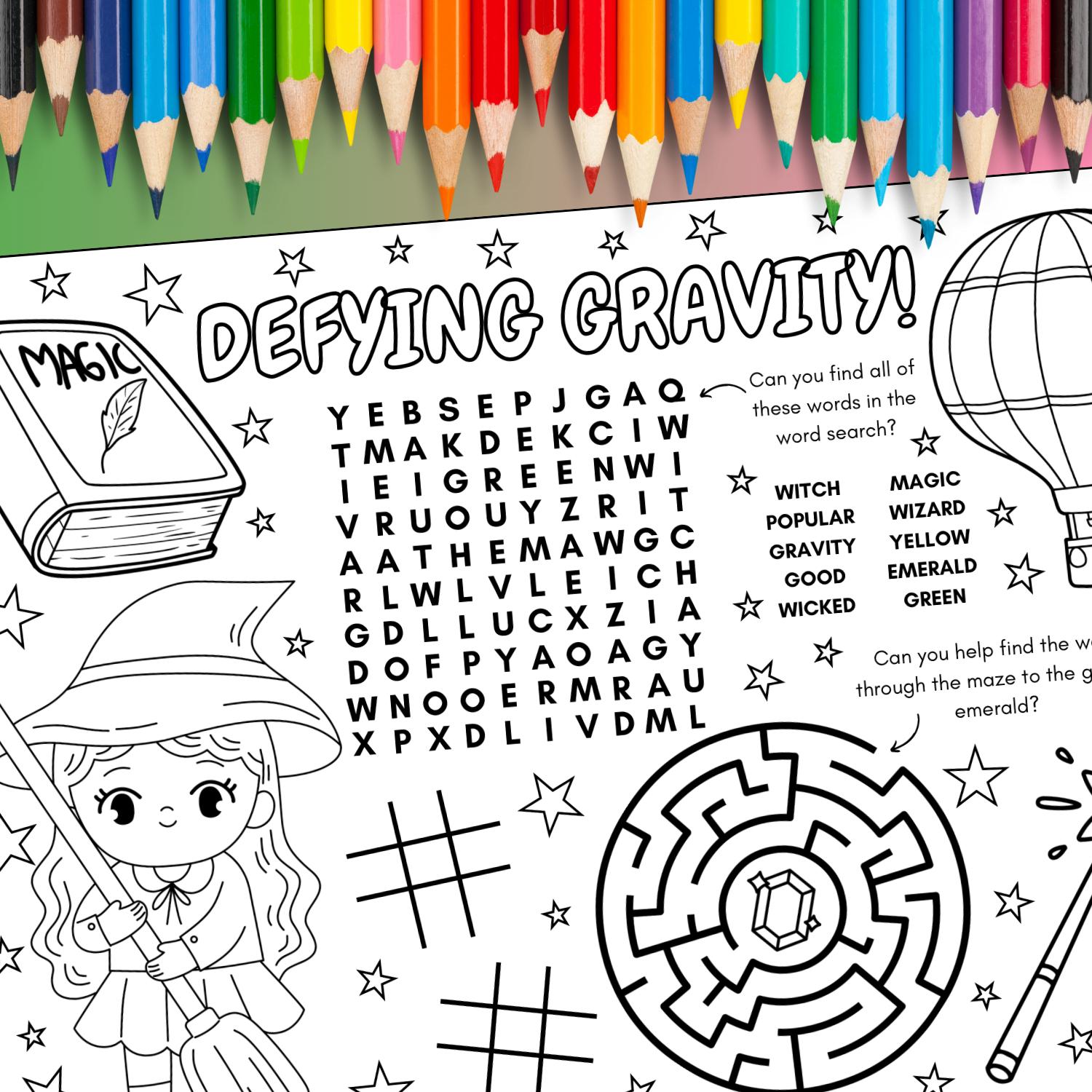 A4 Defying Gravity Wicked Activity Sheet PDF | Fun Wicked Musical ...