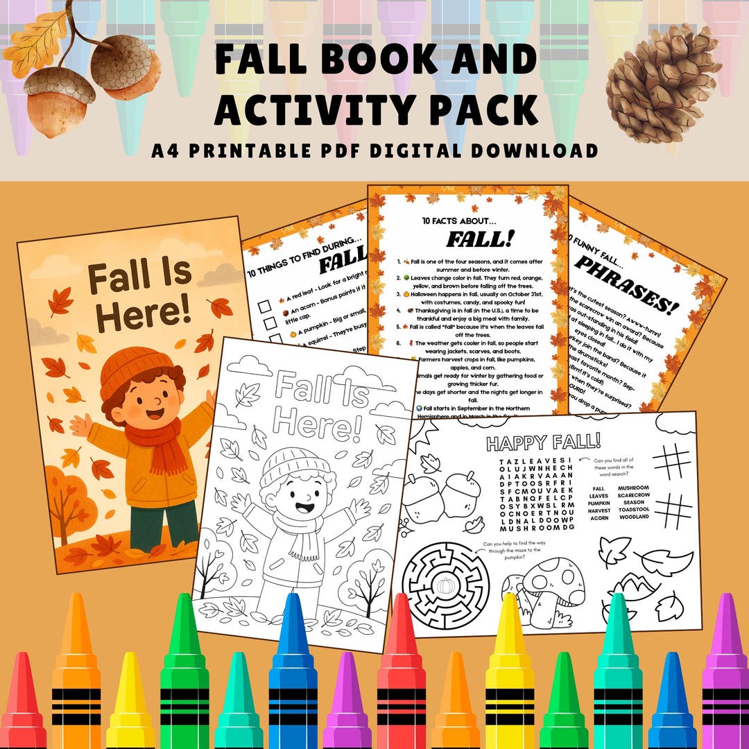 Fall Activity Pack | Kids Story & Games (PDF Download) - Etsy