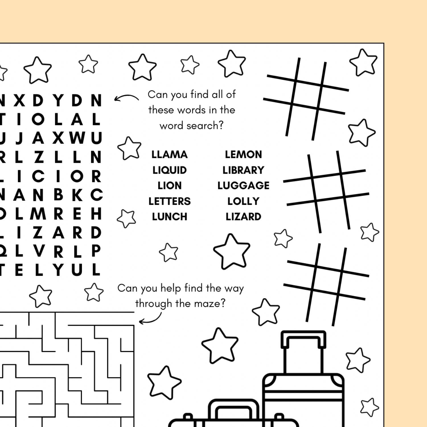A4 Letter "l" Alphabet Activity Sheet - Educational PDF Digital ...
