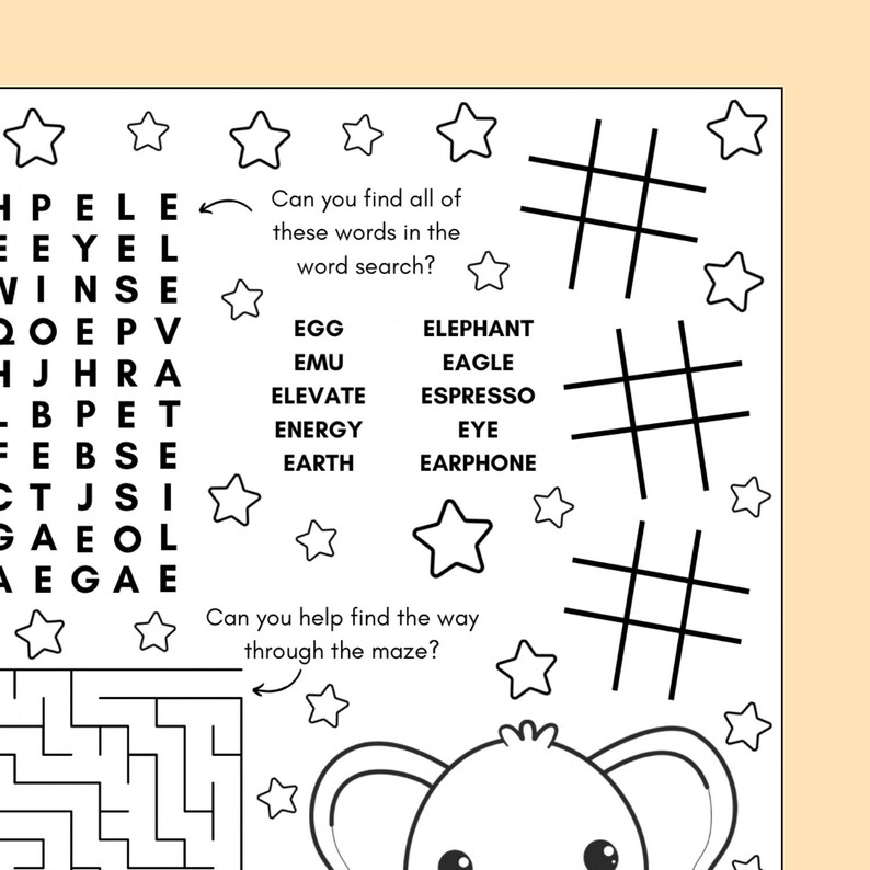 A4 Letter "e" Alphabet Activity Sheet - Educational PDF Digital ...