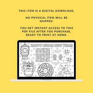 Lunar New Year A4 Activity Sheet PDF | Digital Download - Etsy