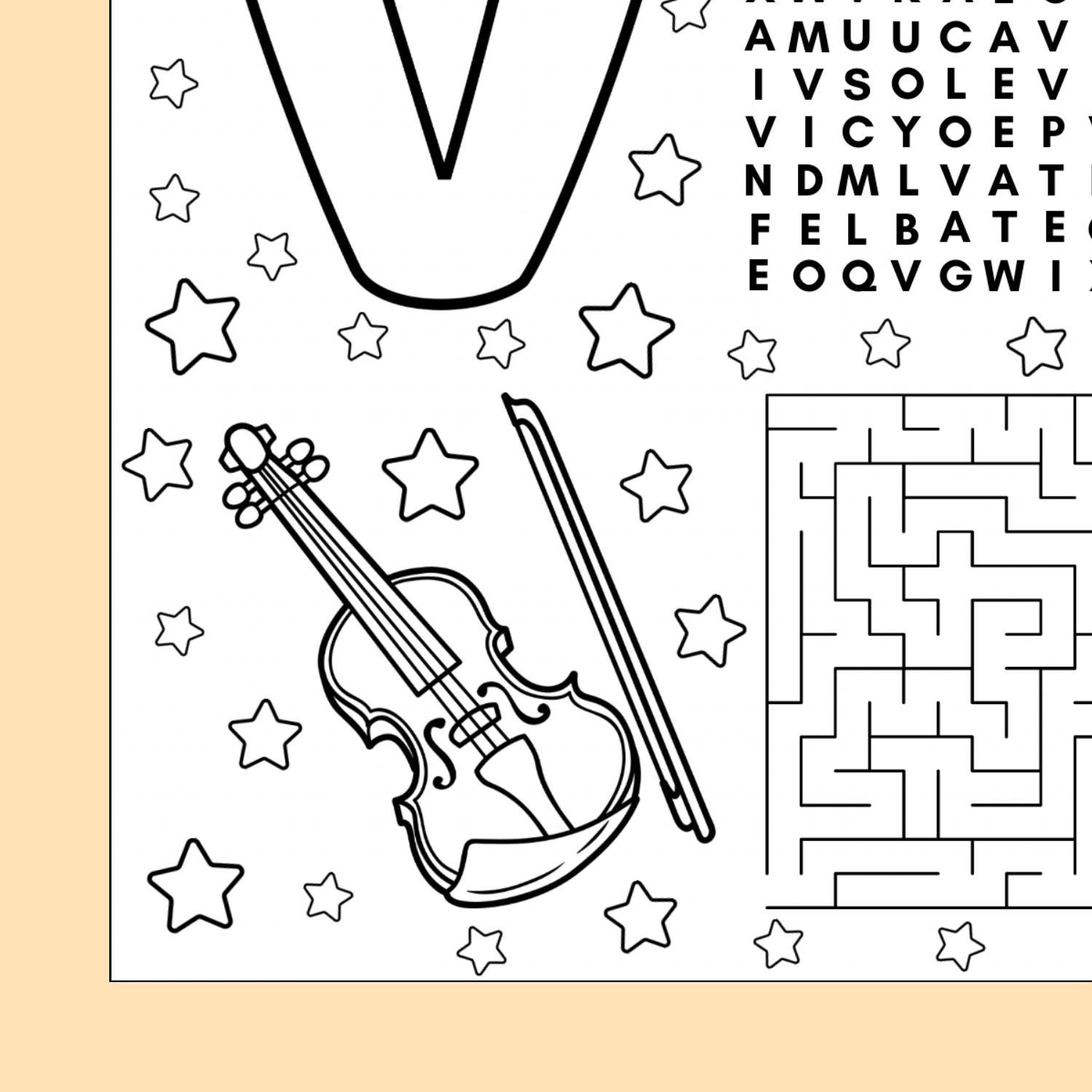 A4 Letter "v” Alphabet Activity Sheet - Educational PDF Digital ...