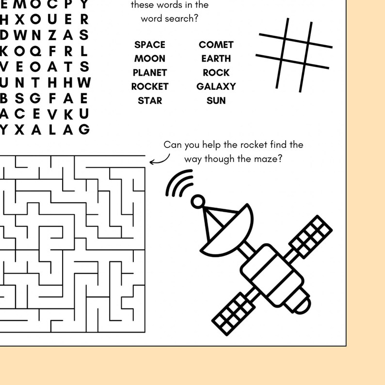 A4 Space Blast off Activity Page PDF Digital Download Fun Educational ...