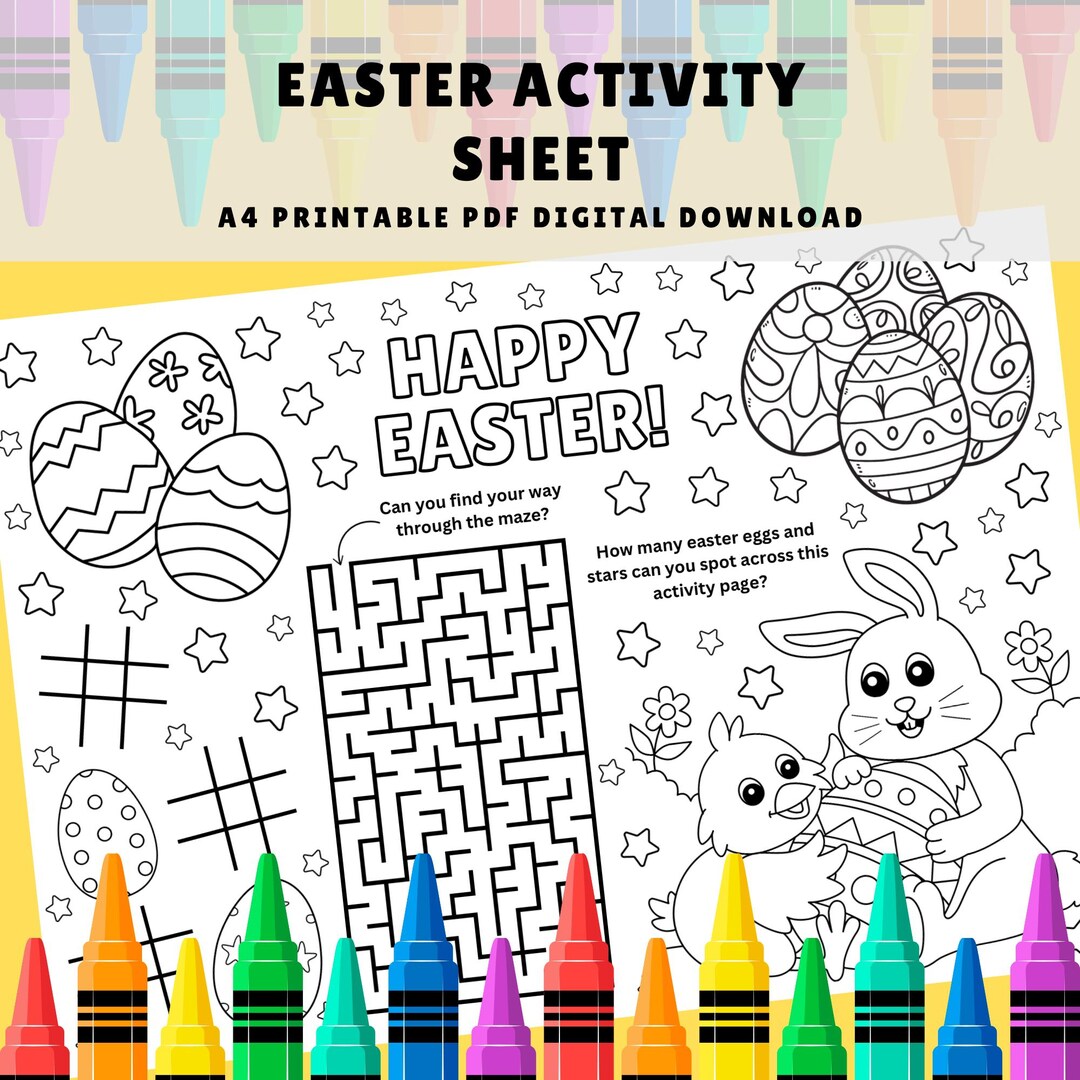A4 Easter Activity Sheet Placemat - Fun Printable PDF for Kids ...