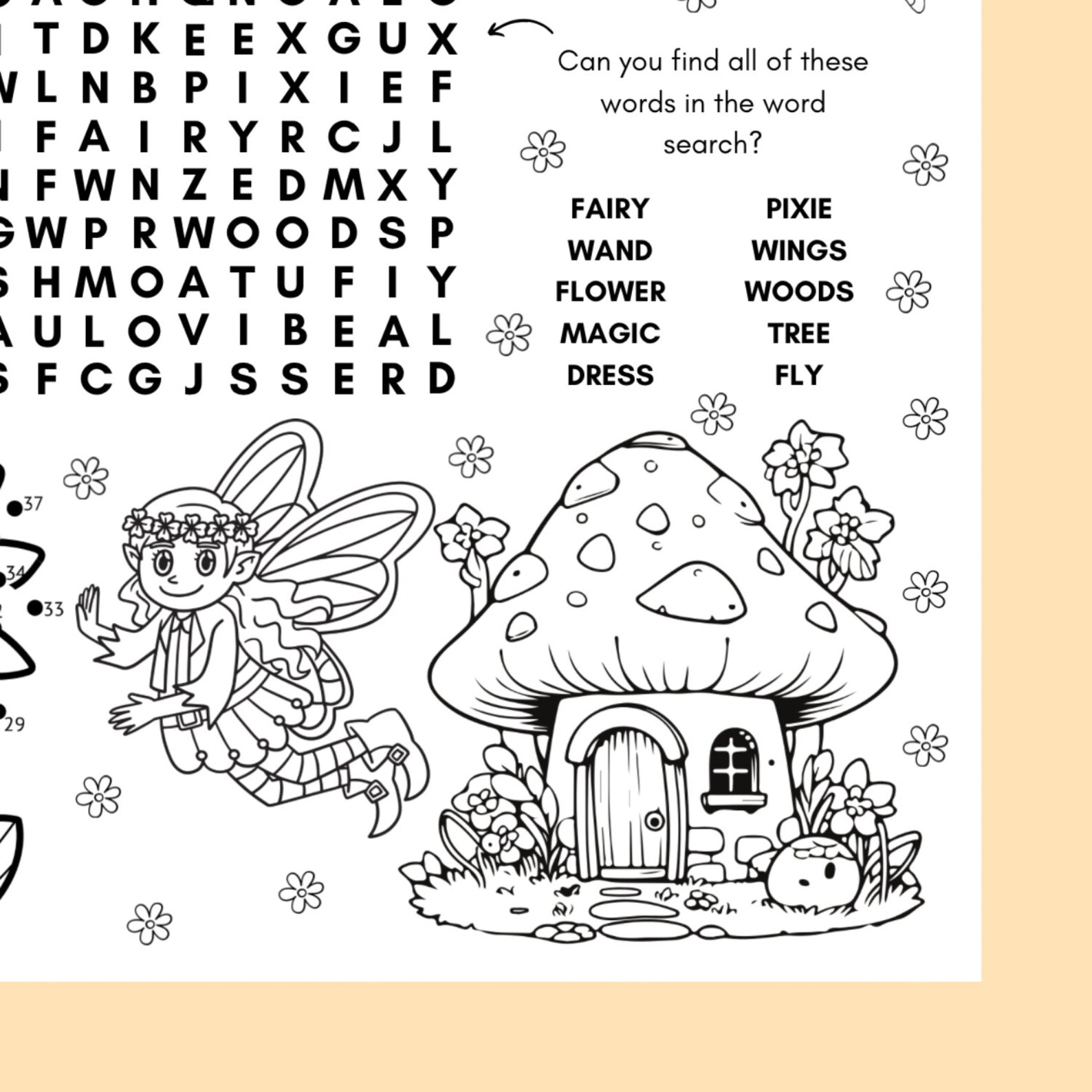 A4 Fairies Activity Sheet - Printable PDF Digital Download - Etsy
