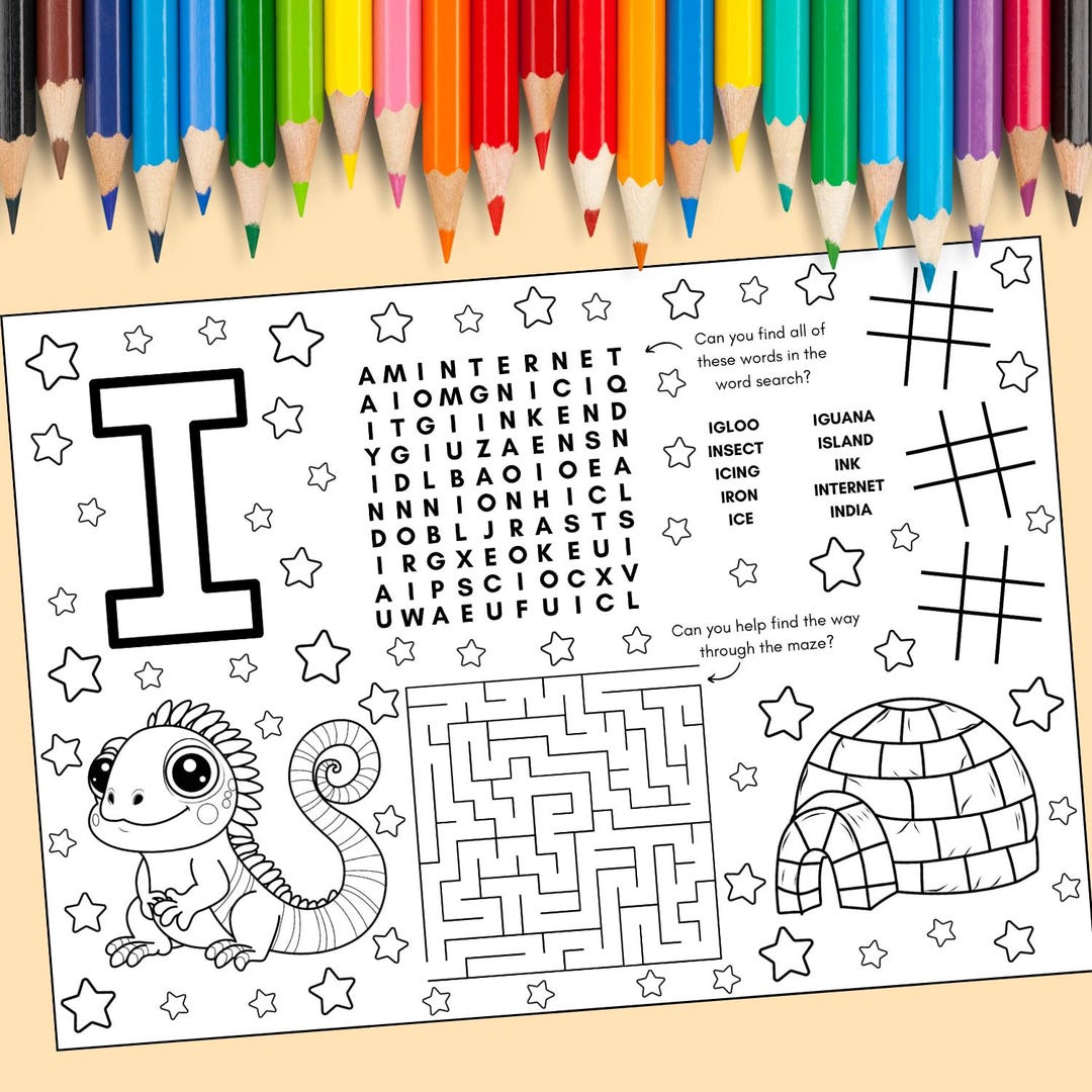 A4 Letter "i" Alphabet Activity Sheet - Educational PDF Digital ...