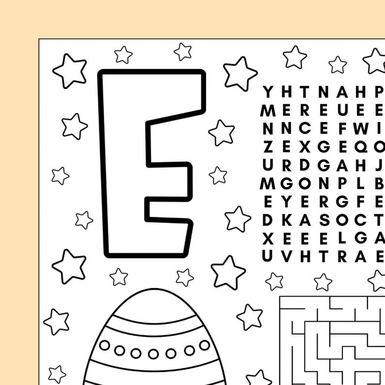 A4 Letter "e" Alphabet Activity Sheet - Educational PDF Digital ...