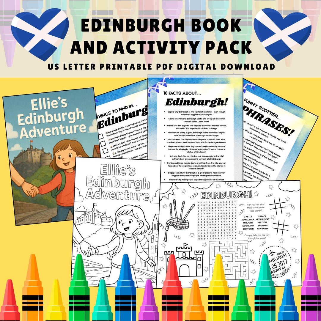 Edinburgh Kids Activity Pack | Scotland Storybook, Maze, Scavenger Hunt ...