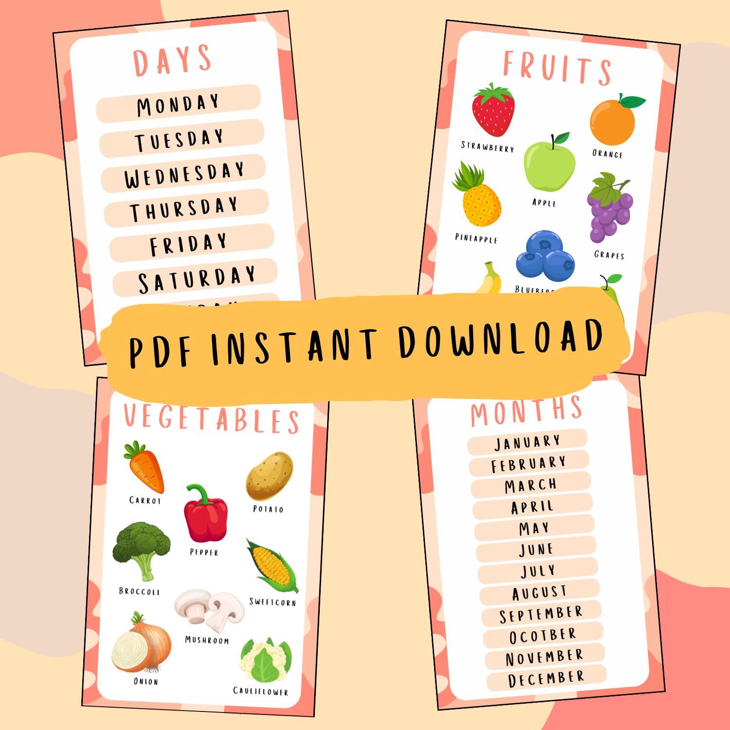 10x Colourful Educational Posters | A4 PDF Digital Download | Learning ...