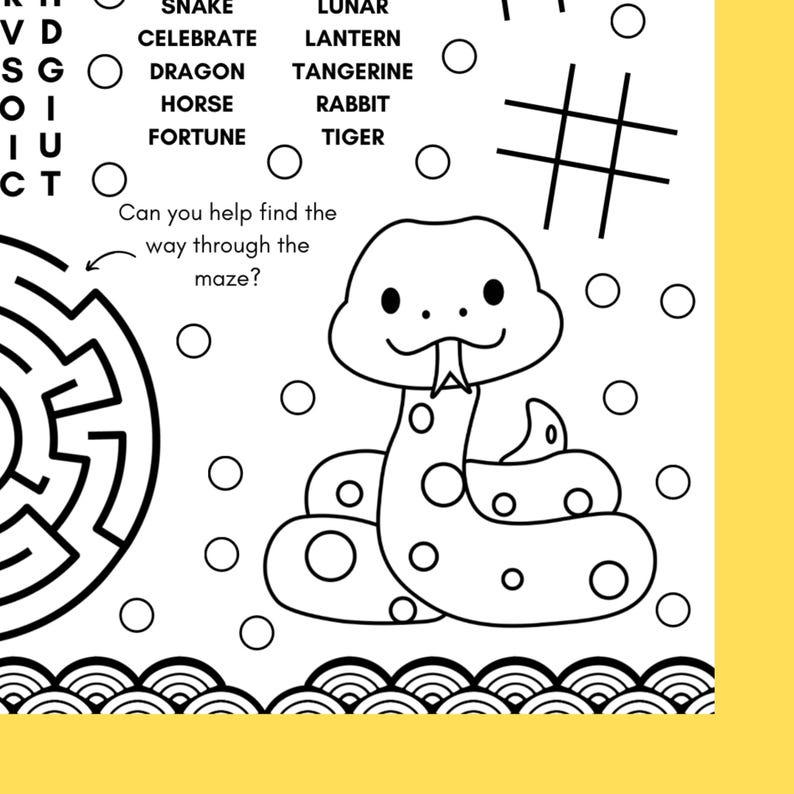 Lunar New Year A4 Activity Sheet PDF | Digital Download - Etsy