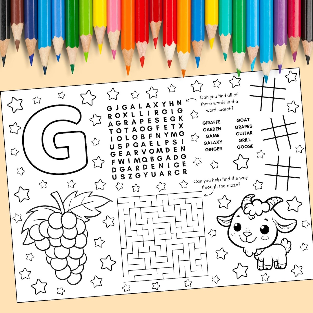 A4 Letter "g" Alphabet Activity Sheet - Educational PDF Digital ...
