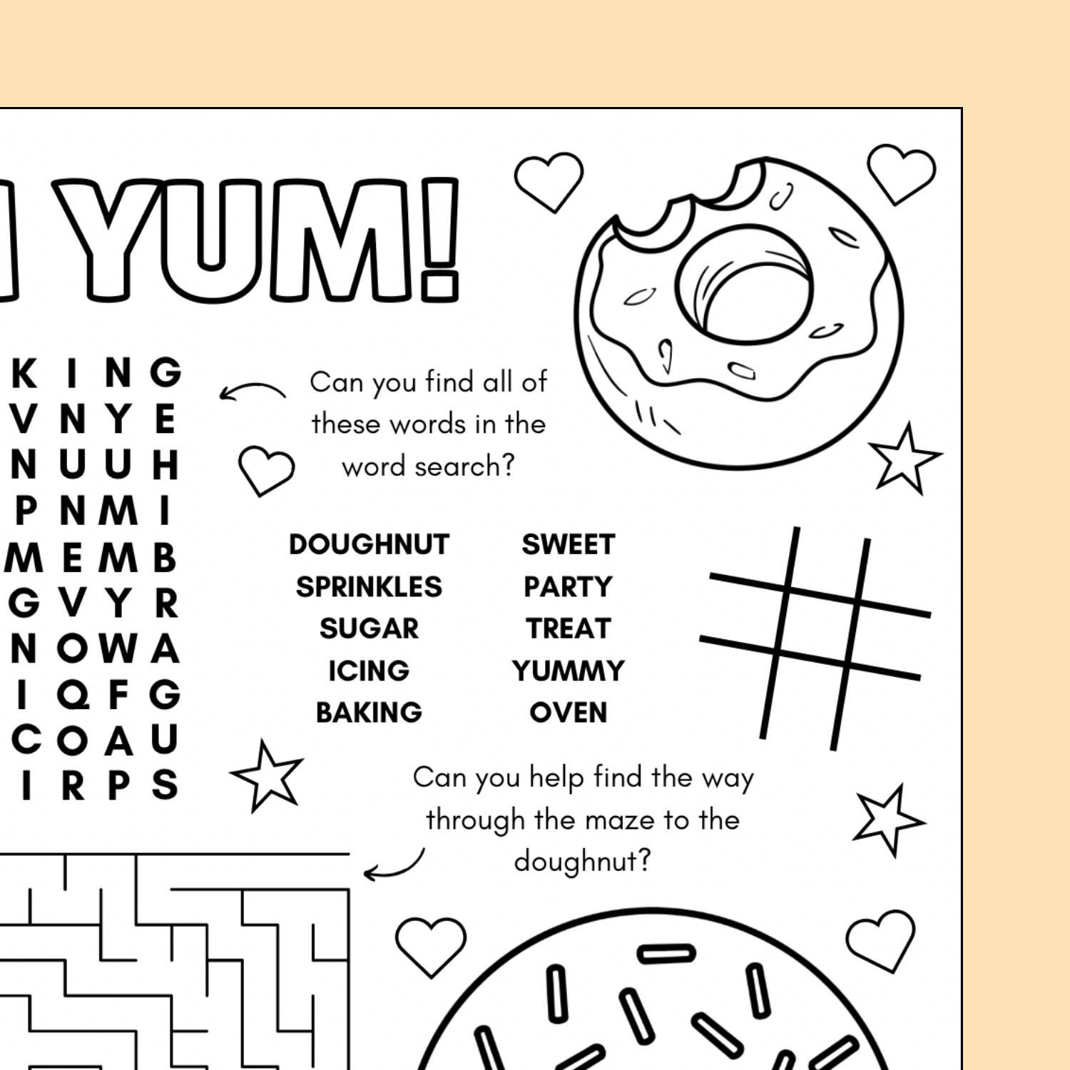 A4 Doughnut Activity Page PDF (digital Download) - Etsy