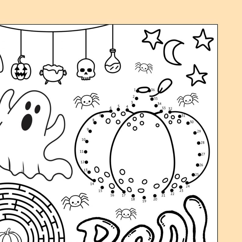 Halloween Ghosts Activity Page: Printable Kids Game (A4 PDF) - Etsy