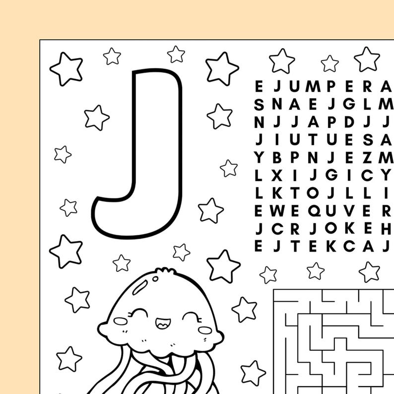 A4 Letter "j" Alphabet Activity Sheet - Educational PDF Digital ...