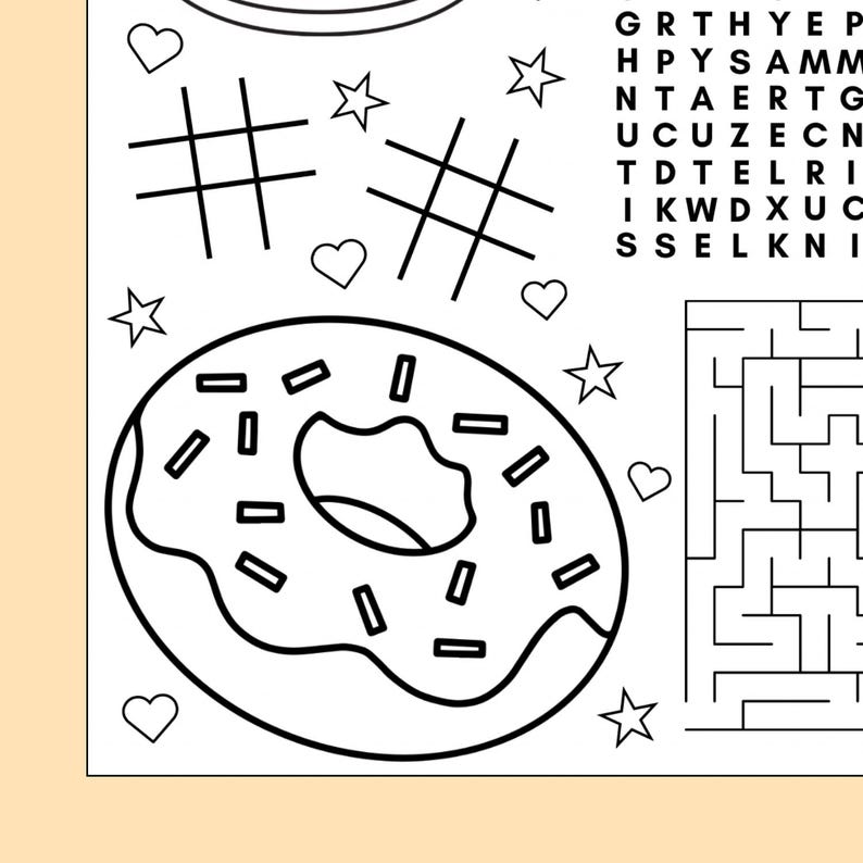 A4 Doughnut Activity Page PDF (digital Download) - Etsy
