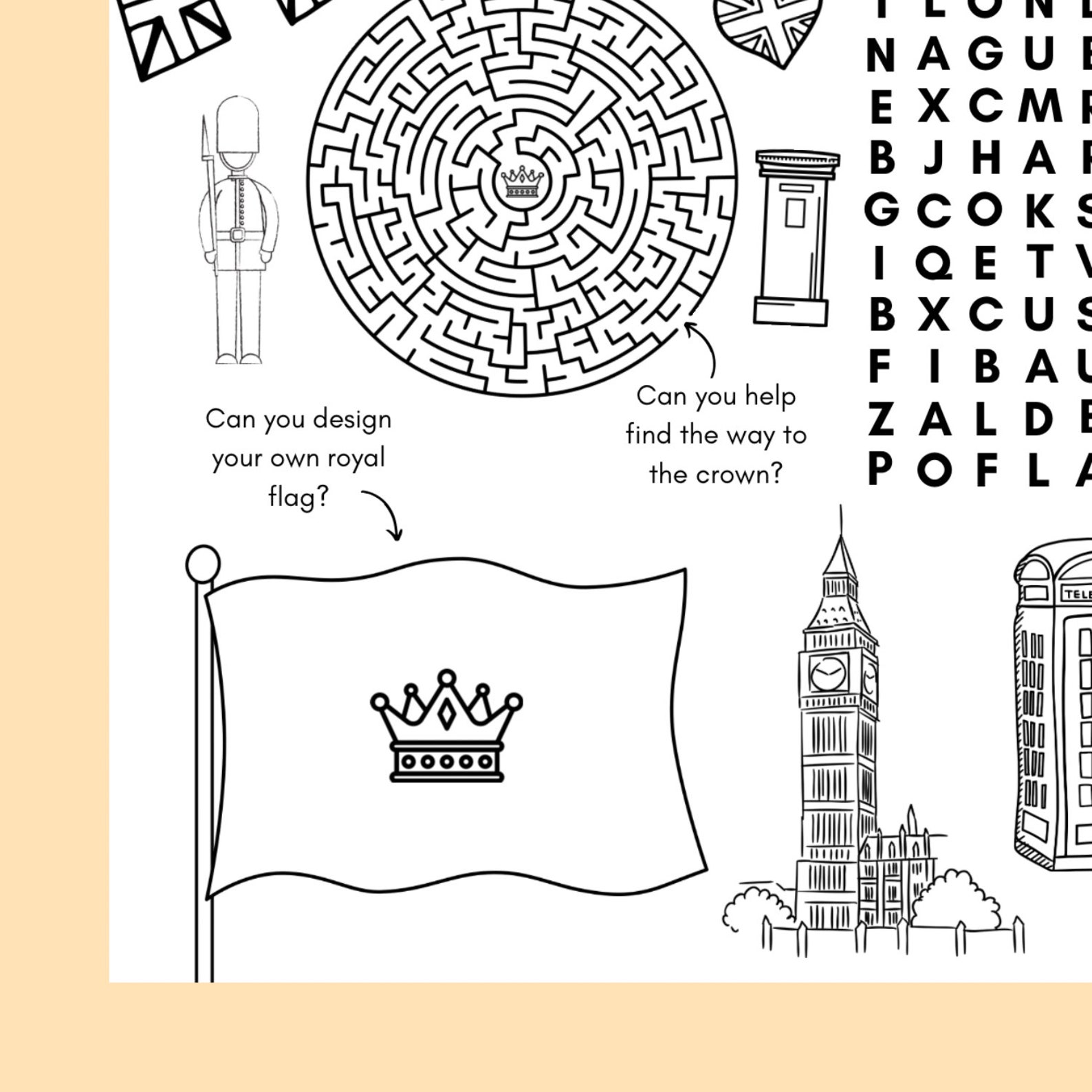 A4 London Activity Sheet - Printable PDF Digital Download - Etsy