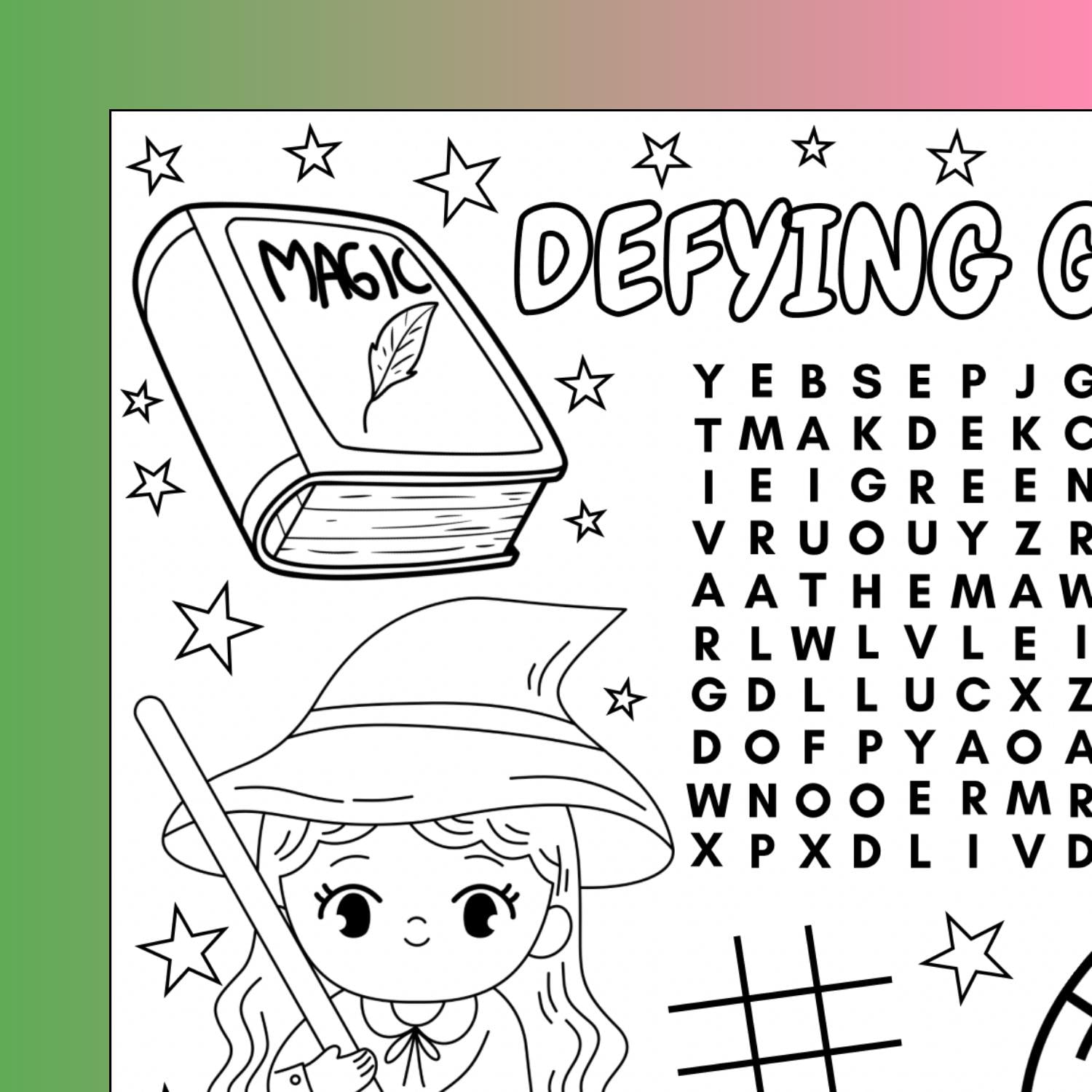 A4 Defying Gravity Wicked Activity Sheet PDF | Fun Wicked Musical ...
