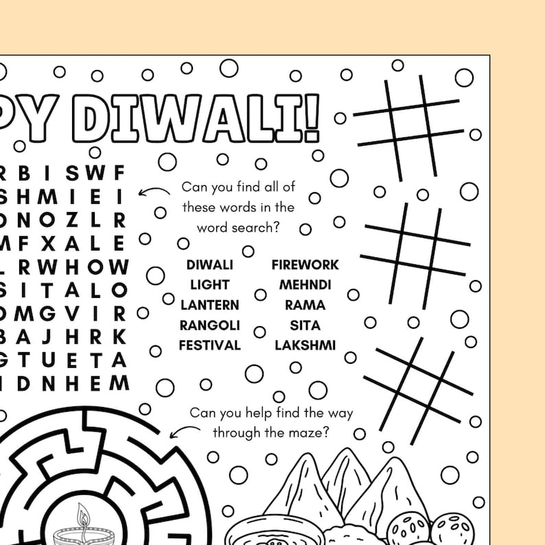 A4 Diwali Activity Page | Fun & Educational Diwali Coloring Puzzle ...