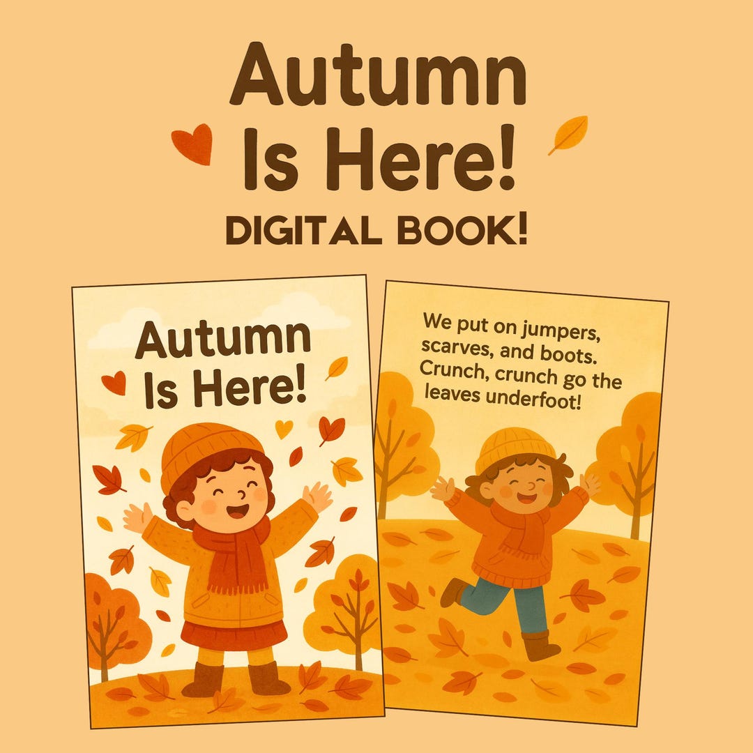 Autumn Rhyming Storybook for Kids | Fall Printable Book (PDF) - Etsy
