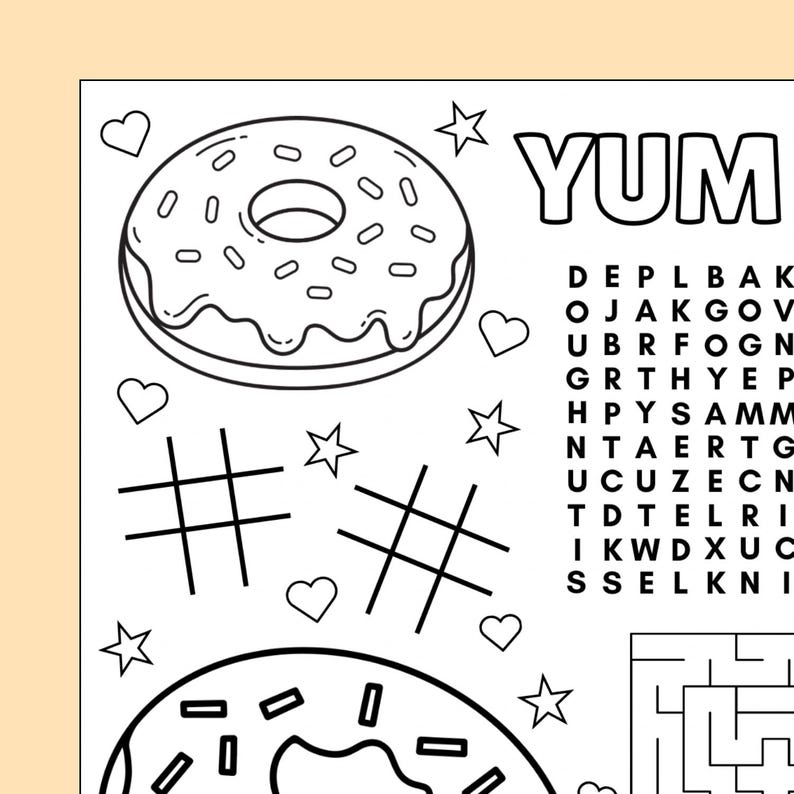 A4 Doughnut Activity Page PDF (digital Download) - Etsy