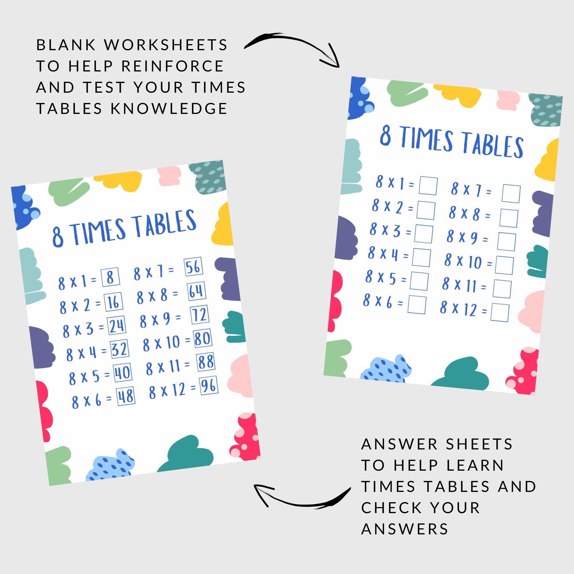 Times Table Worksheets A4 PDF Digital Download | Fun & Engaging Math ...
