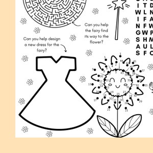 A4 Fairies Activity Sheet - Printable PDF Digital Download - Etsy