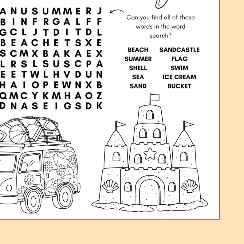 A4 Editable Summer Activity Sheet - Canva Template Digital Download - Etsy