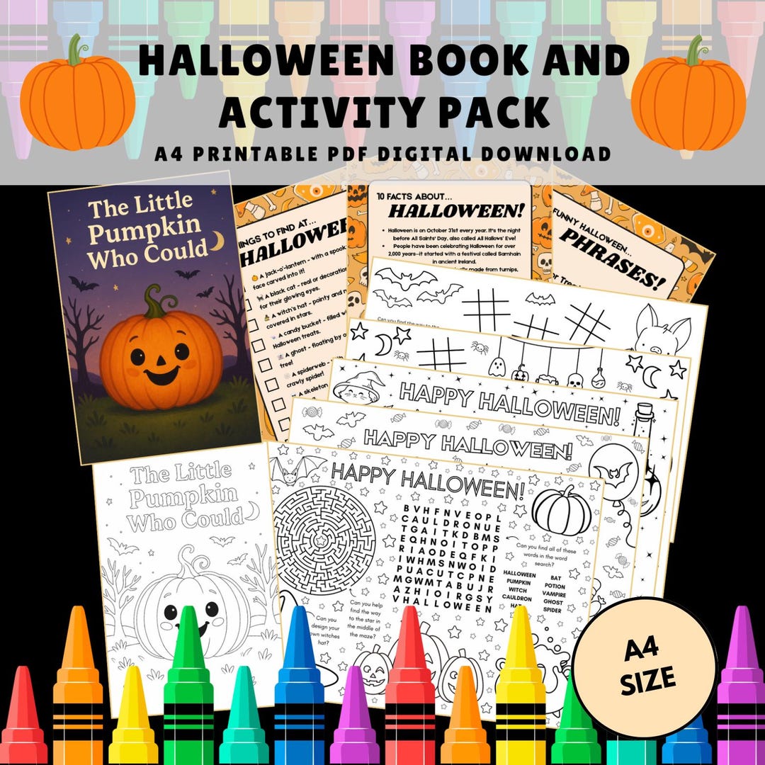 Halloween Activity Pack | Printable Games, Mazes, Coloring Book (PDF ...