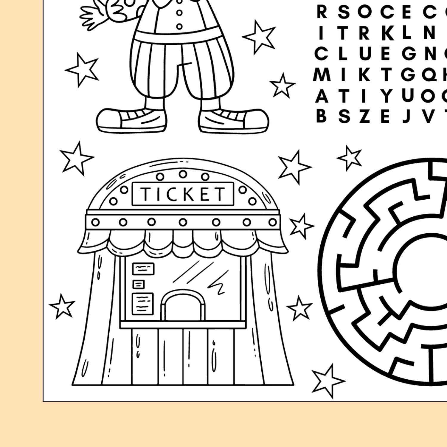 Printable Circus Activity Page | Fun A4 PDF Download | Circus Themed ...