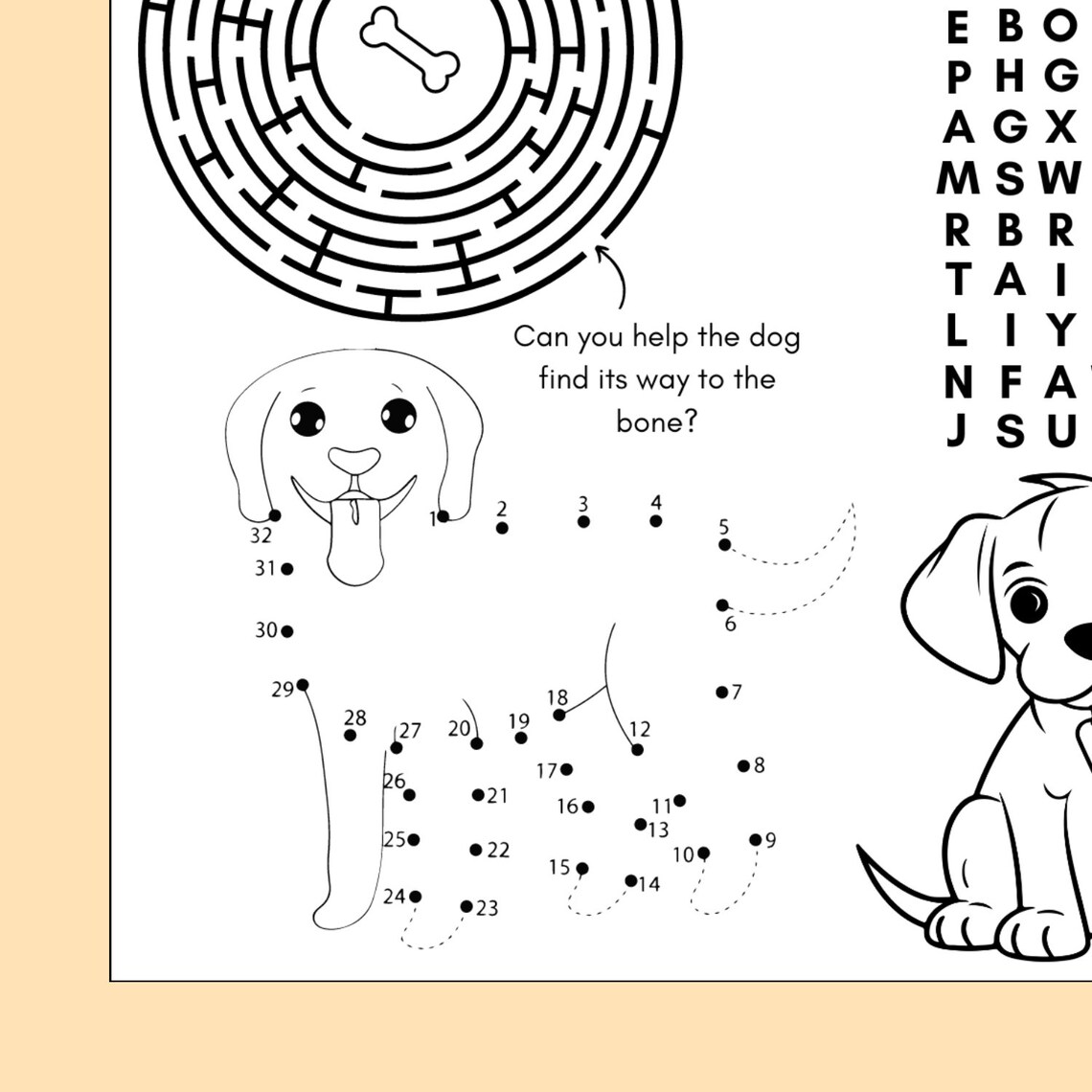 A4 Editable Dogs Activity Sheet - Canva Template Digital Download - Etsy