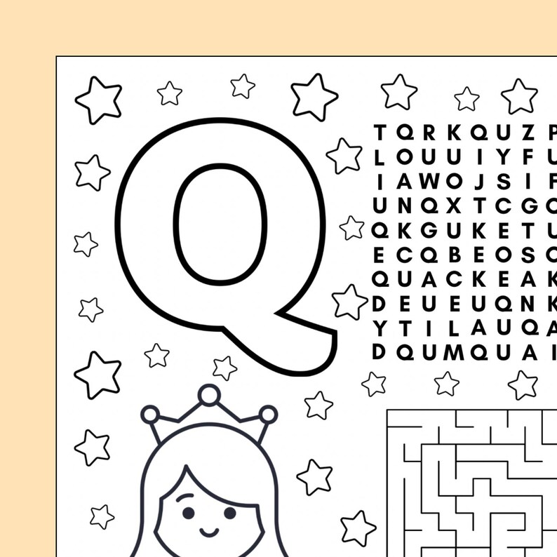 A4 Letter "q” Alphabet Activity Sheet - Educational PDF Digital ...