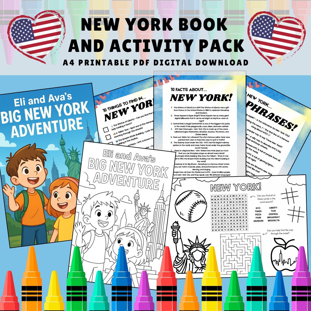 New York Activity Pack for Kids | NYC Printable Story Book (PDF ...