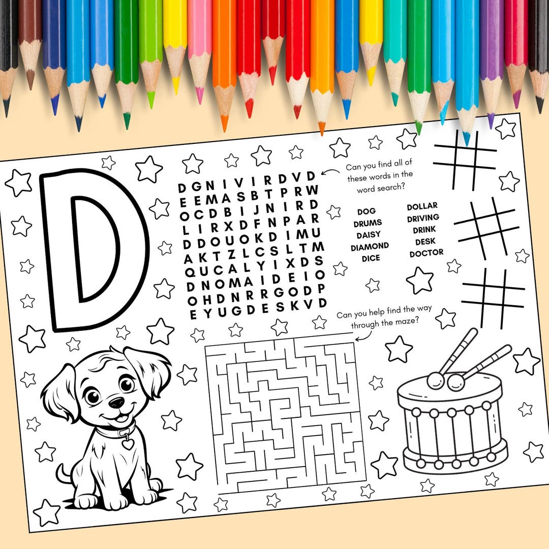 A4 Letter "d" Alphabet Activity Sheet - Educational PDF Digital ...