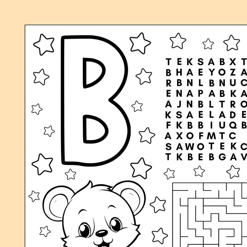 A4 Letter "b" Alphabet Activity Sheet - Educational PDF Digital ...