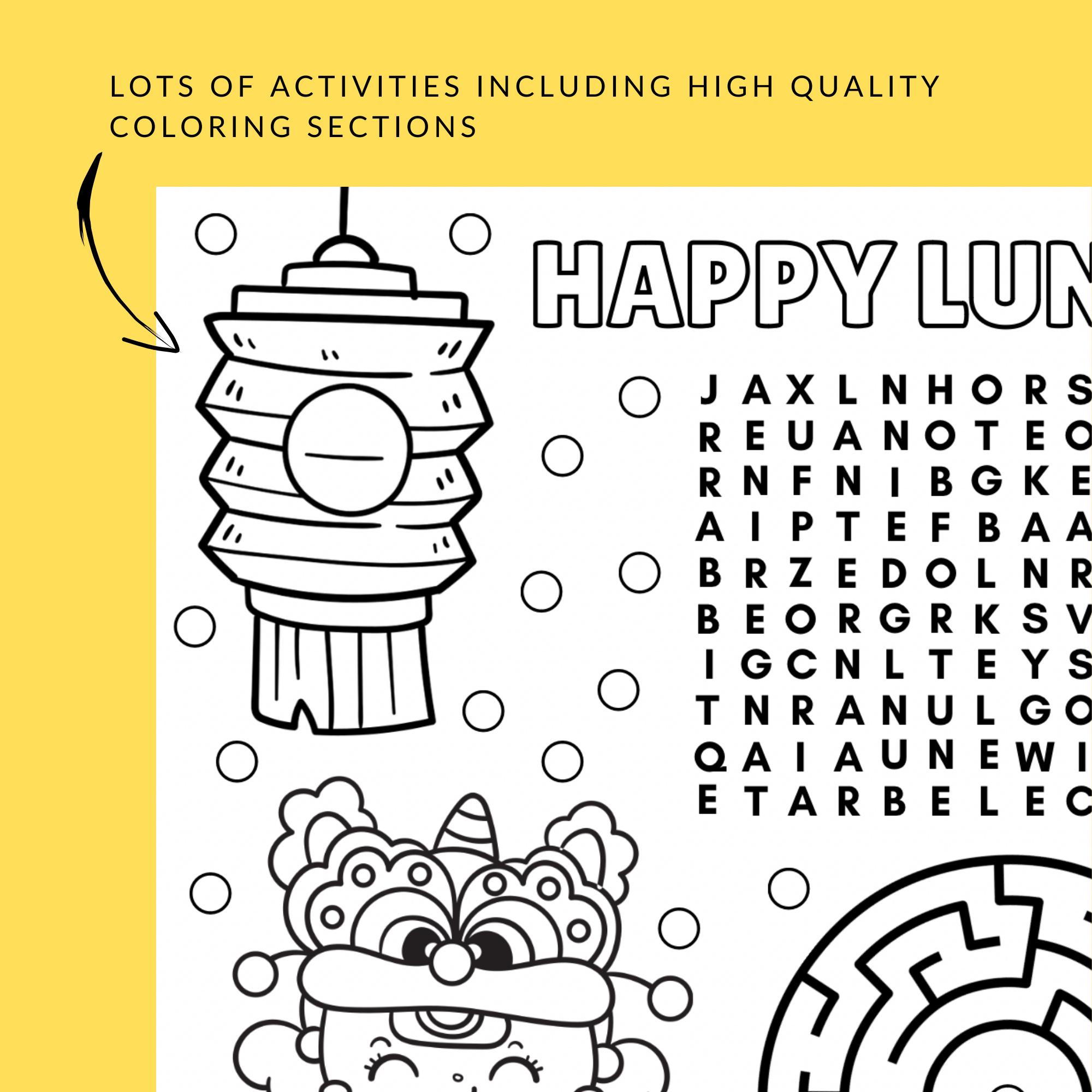 Lunar New Year A4 Activity Sheet PDF | Digital Download - Etsy