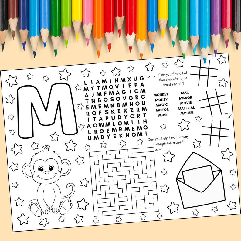 A4 Letter "m” Alphabet Activity Sheet - Educational PDF Digital ...