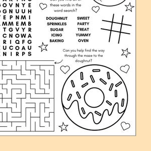 A4 Doughnut Birthday Activity Page PDF (digital Download) - Etsy